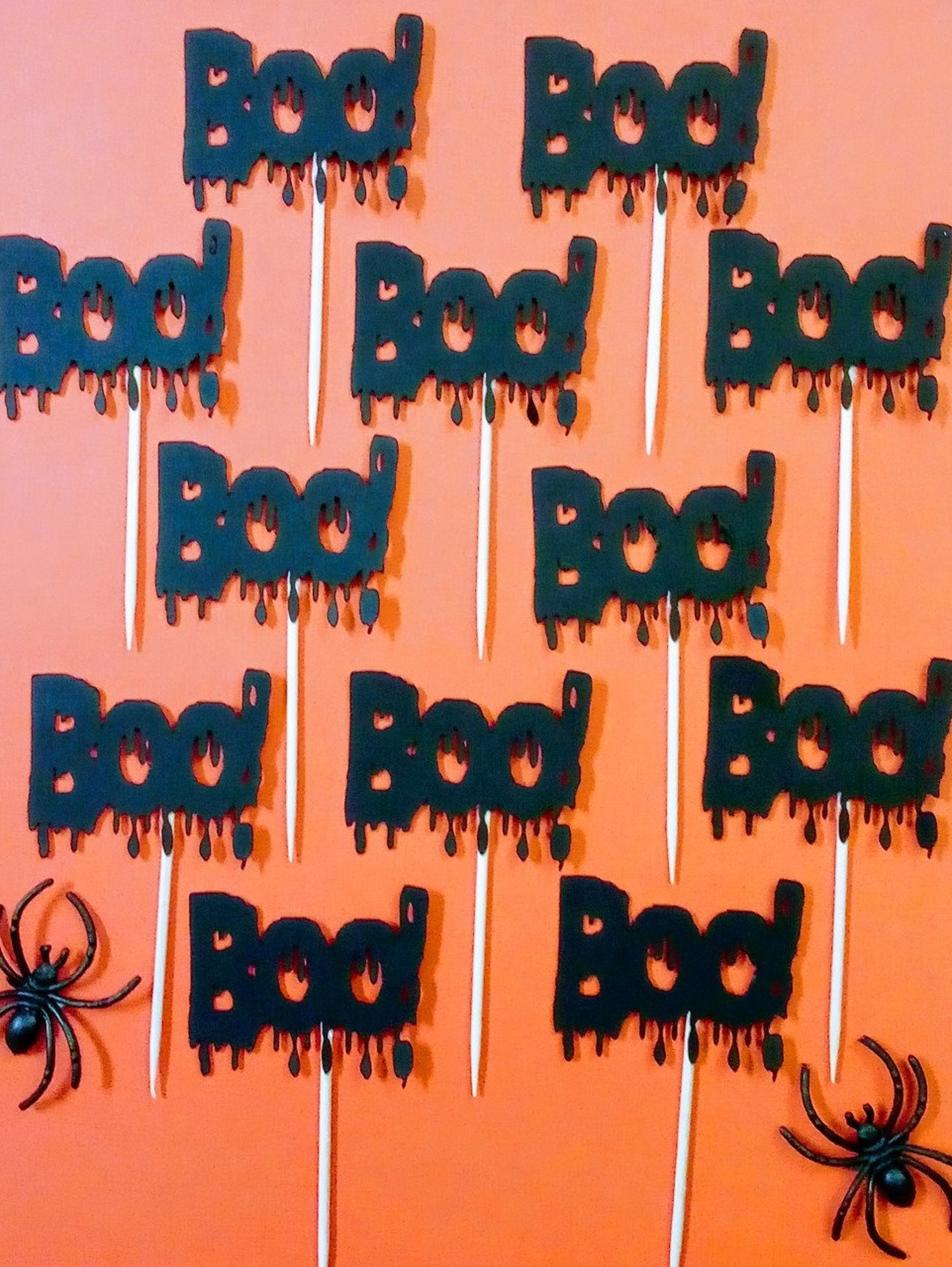 Boo! Cupcake Toppers, Halloween Cupcake Toppers, Halloween Party Decor ...