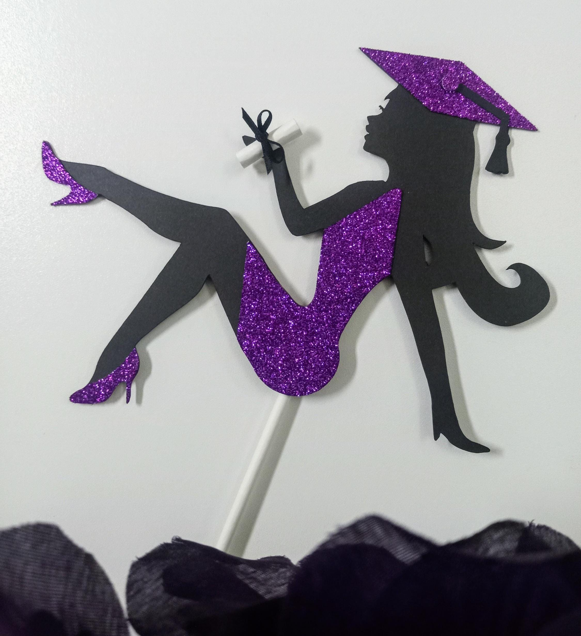Graduation Cake Topper, Sitting Girl Cake Topper, Grad Sitting Girl ...