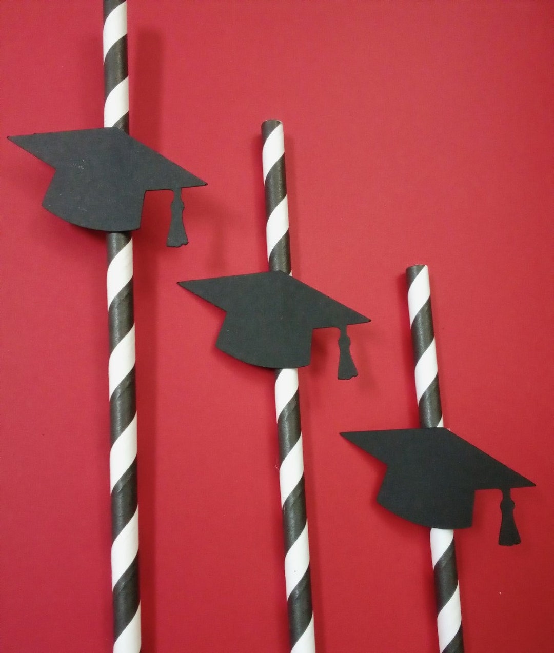 Graduation Paper Straws, Graduation Cap Paper Straws, Grad 2025 Party ...