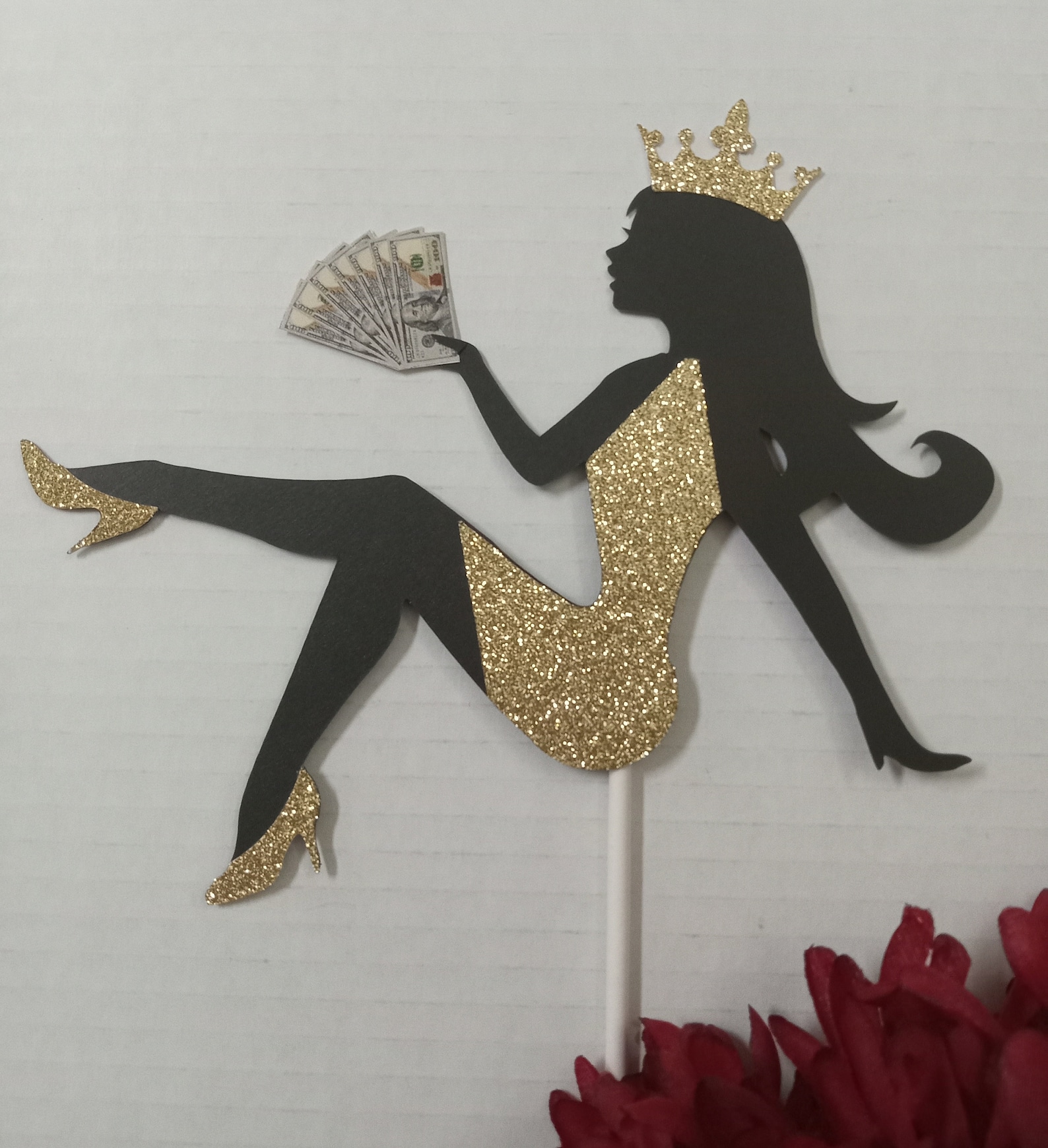 Sitting Lady Cake Topper Sitting Lady Holding Dollar Bills - Etsy