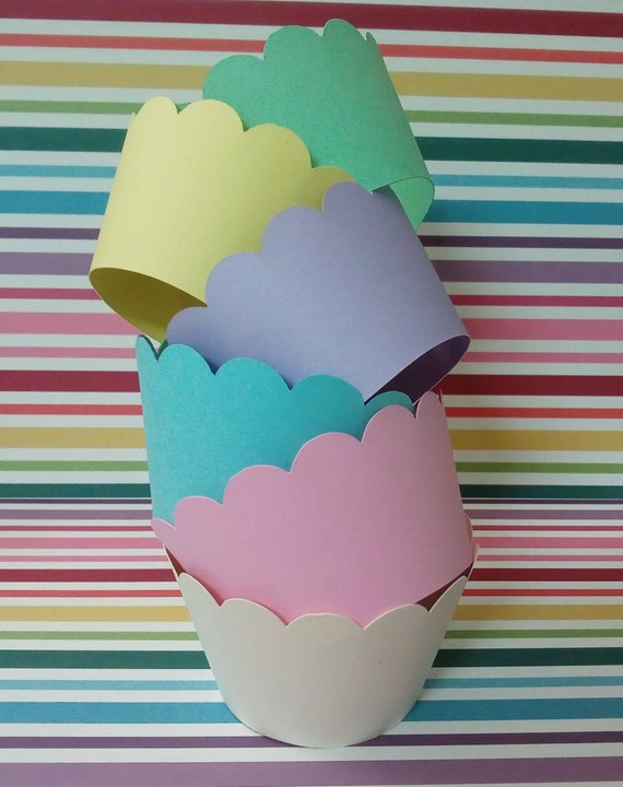 Pastel Color Cupcake Wrappers Cupcake Decor Cupcake | Etsy