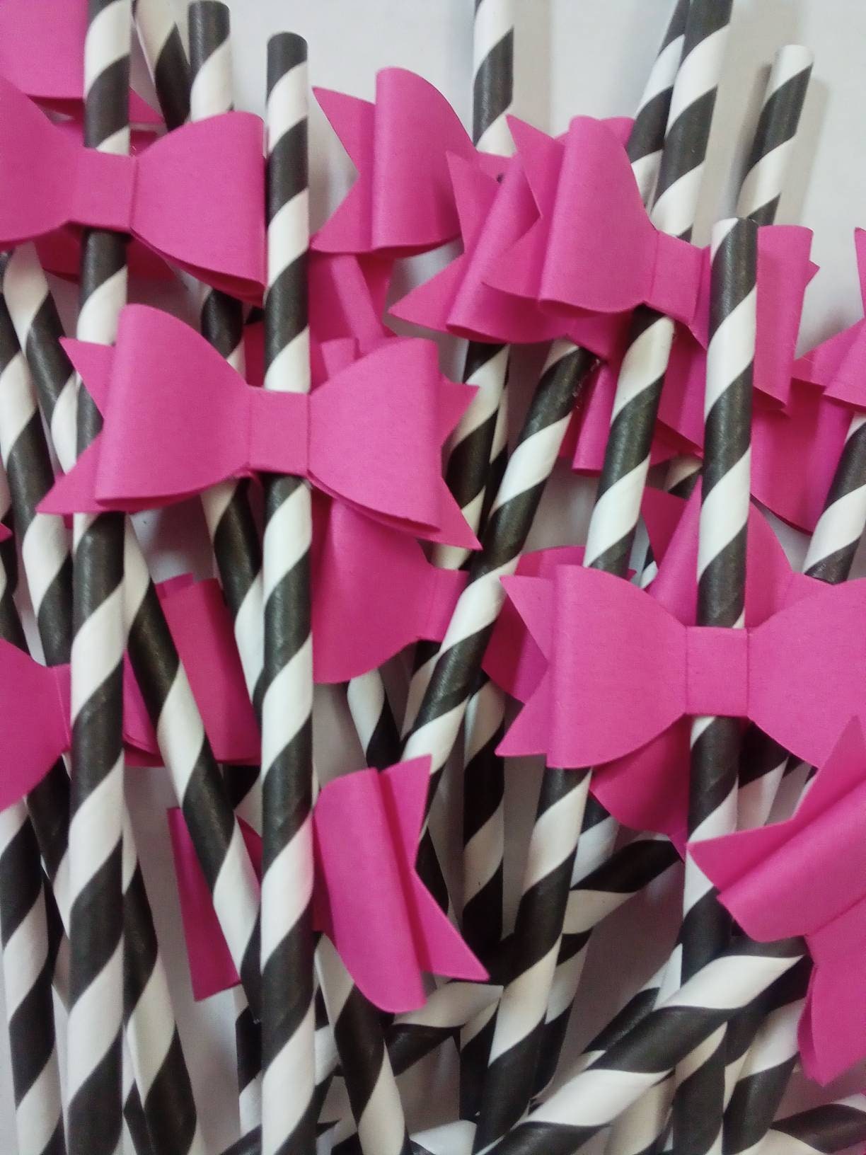 Paper Straws, Bow Paper Straws, Paper Bows, Party Supplies, Black ...