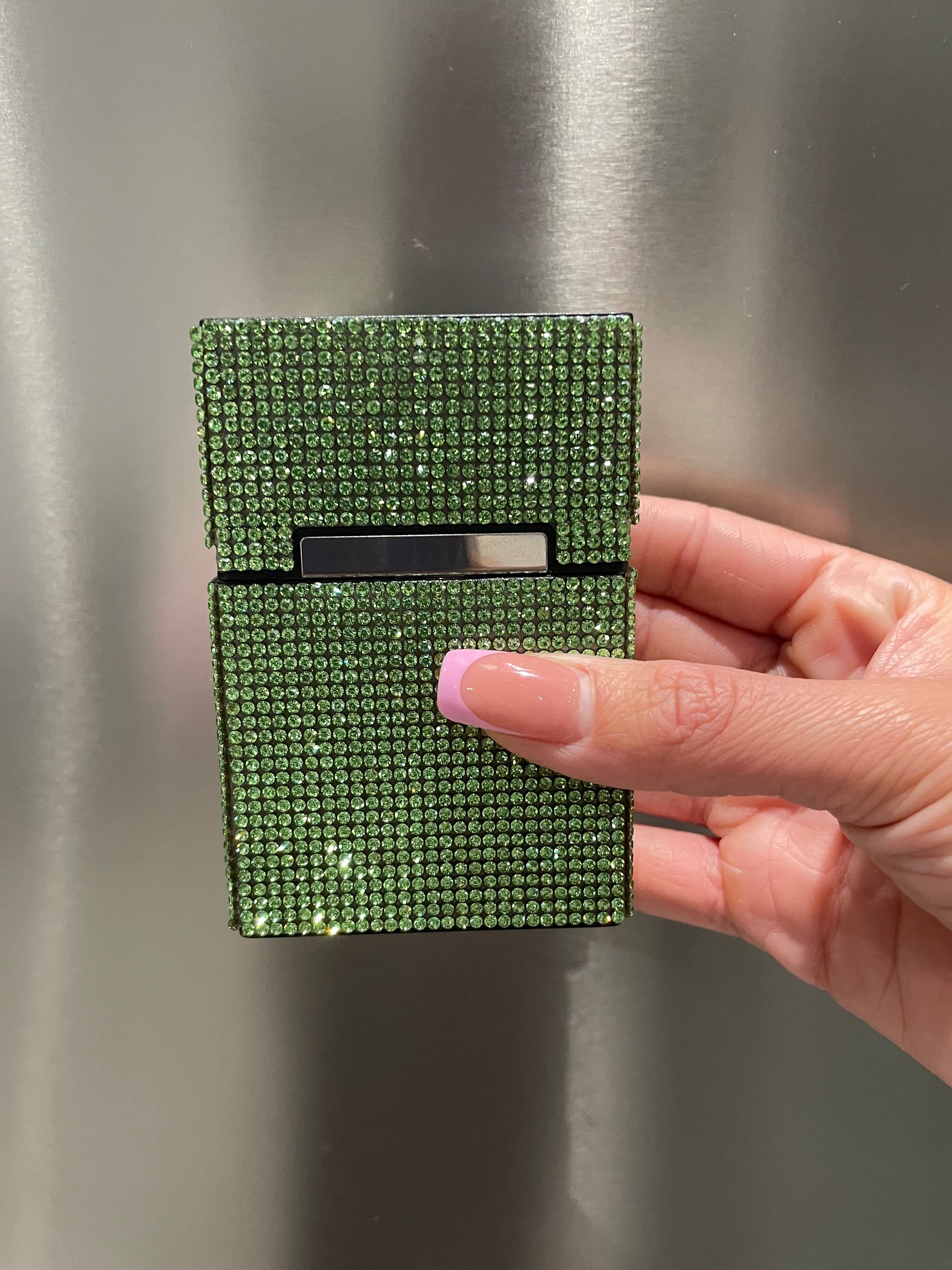 Green Sparkle Cigarette Cases / Box | Fag Boxes | Cigarette Tins ...