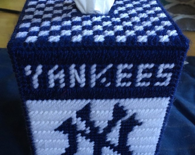Yankees Plastic Canvas Tissue Box Cover - Etsy