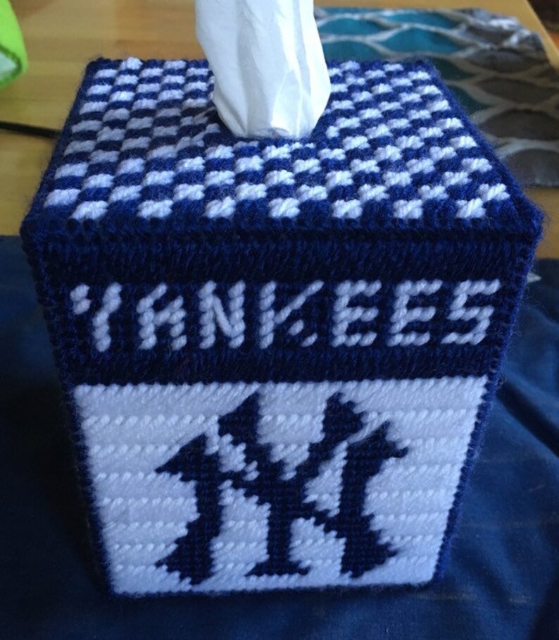 Yankees Plastic Canvas Tissue Box Cover - Etsy