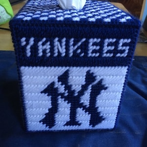Yankees Plastic Canvas Tissue Box Cover - Etsy