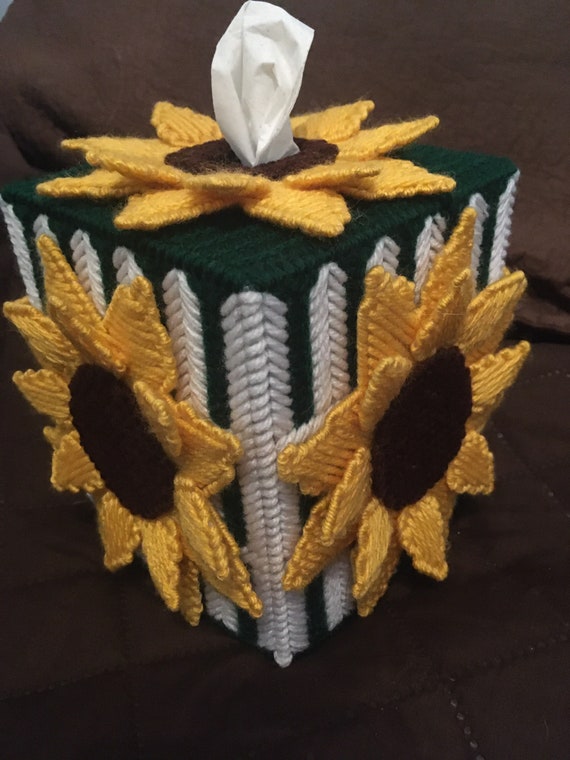 Sunflower Tissue Box Cover - Etsy