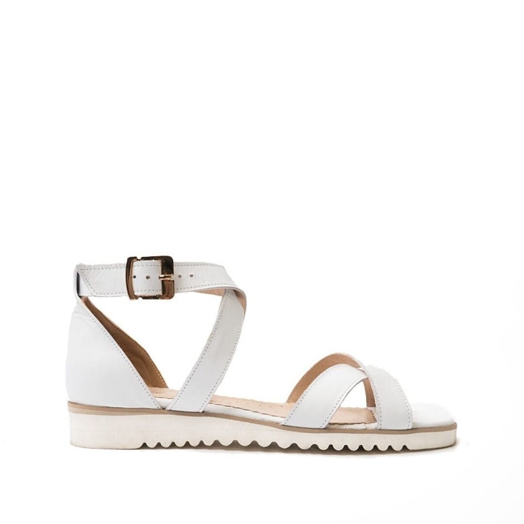 Leather Sandals for Women, Flat Pumps, Wedge Espadrilles, Toeless ...