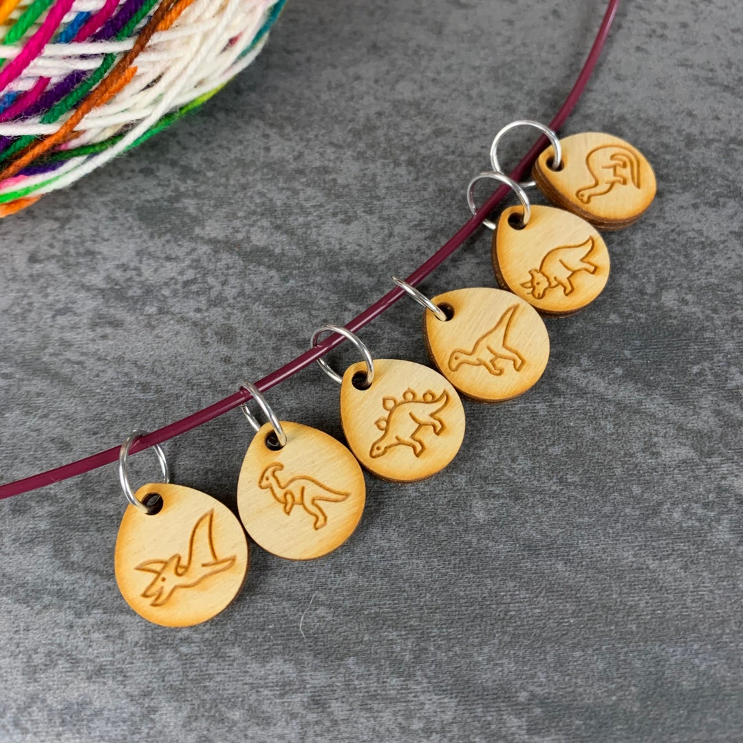 RAWR Dinosaur Stitch Marker Set of 6 - Etsy