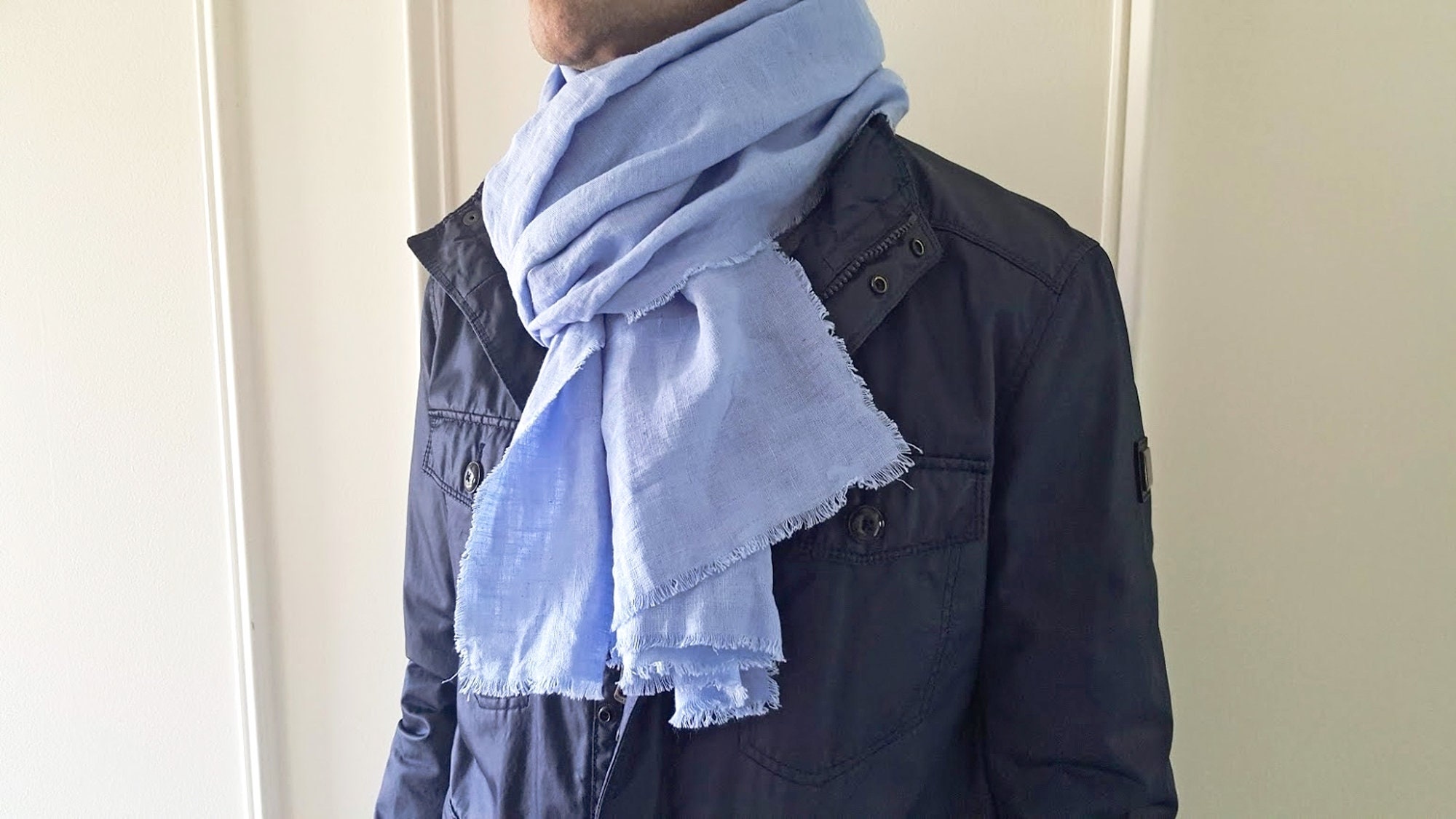 Linen Scarf With Fringe for Men and for Women, Washed Linen Oversized ...