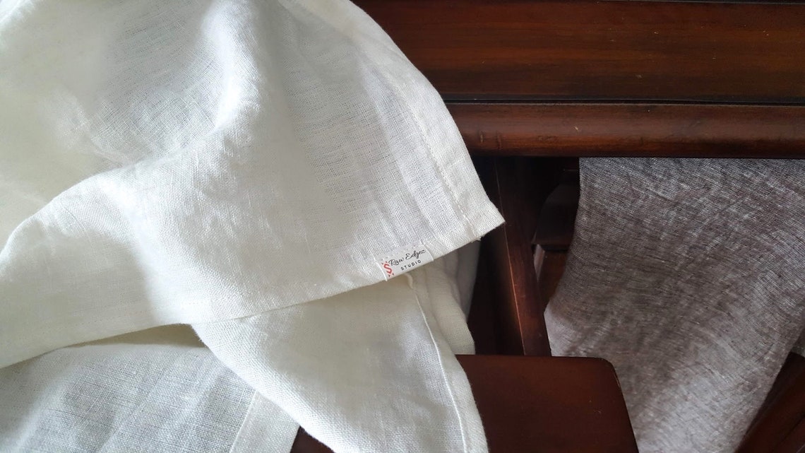 Linen Kitchen Tea Towel Set of 2 Washed Linen Dish Towels | Etsy