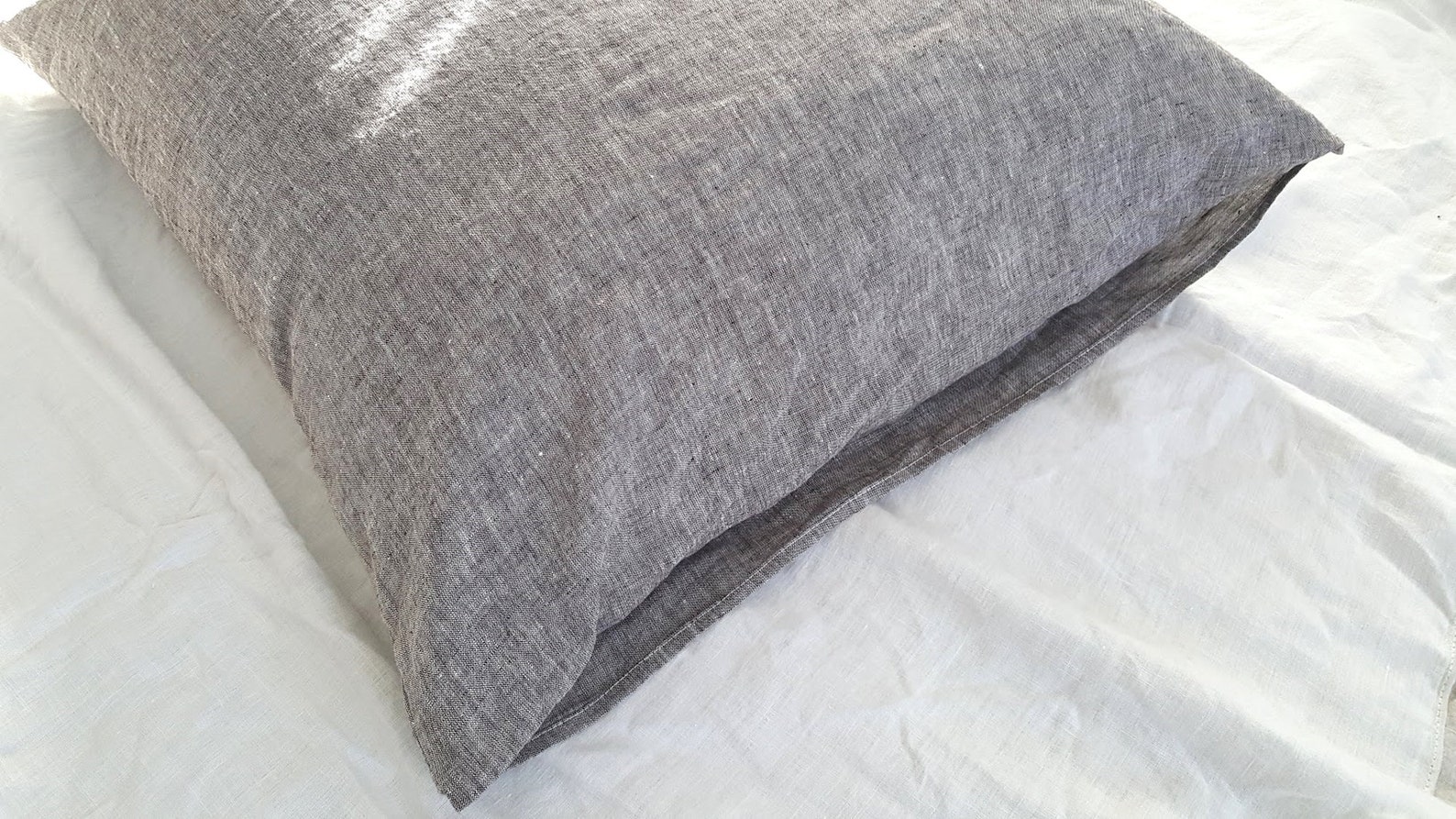 Linen Euro Pillow Cover 26x26, Washed Linen Pillow Sham, Envelope ...