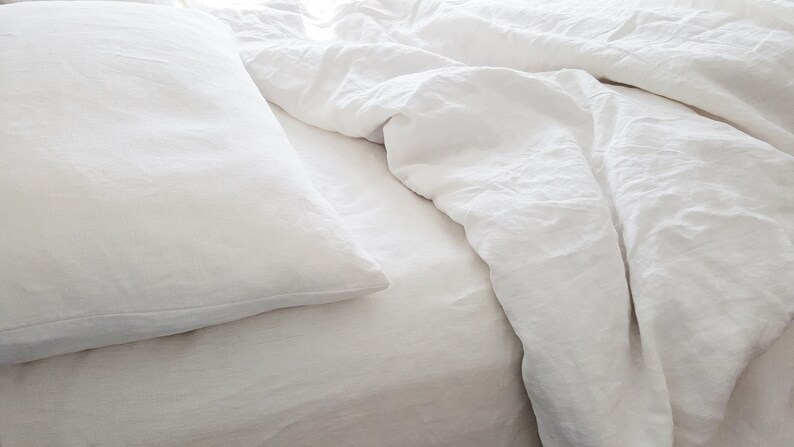 Pure Linen Duvet Cover Set, Custom 3pc Seamless Linen Comforter Cover ...