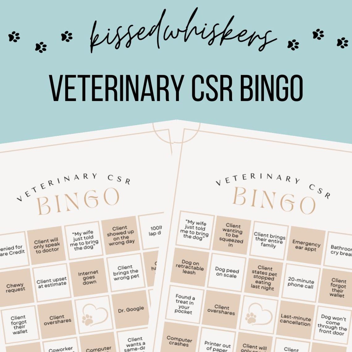 CSR Week Game, CSR Week Activity, Veterinary CSR Bingo Game ...