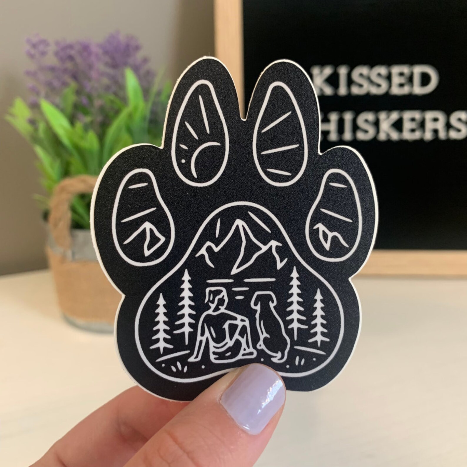 Dog Adventure Black Sticker Hiking Dog Sticker Nature - Etsy