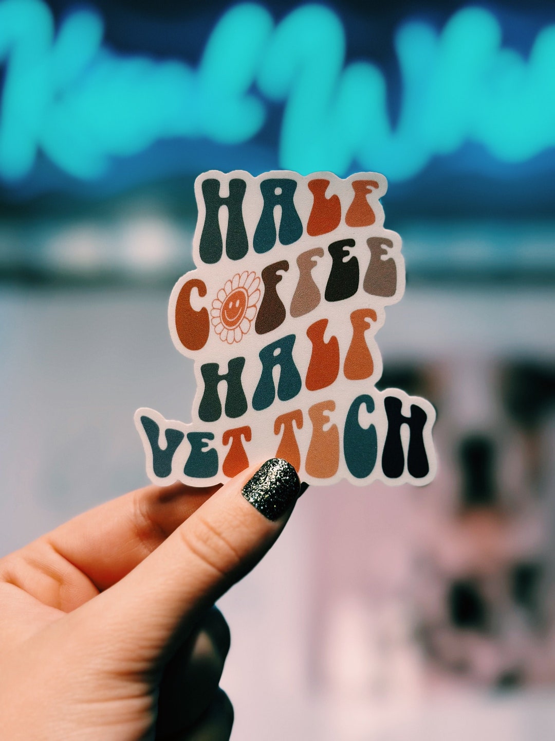 Half Coffee, Half Vet Technician Cute Veterinary Sticker Packs Veterinary Stickers for Christmas ...