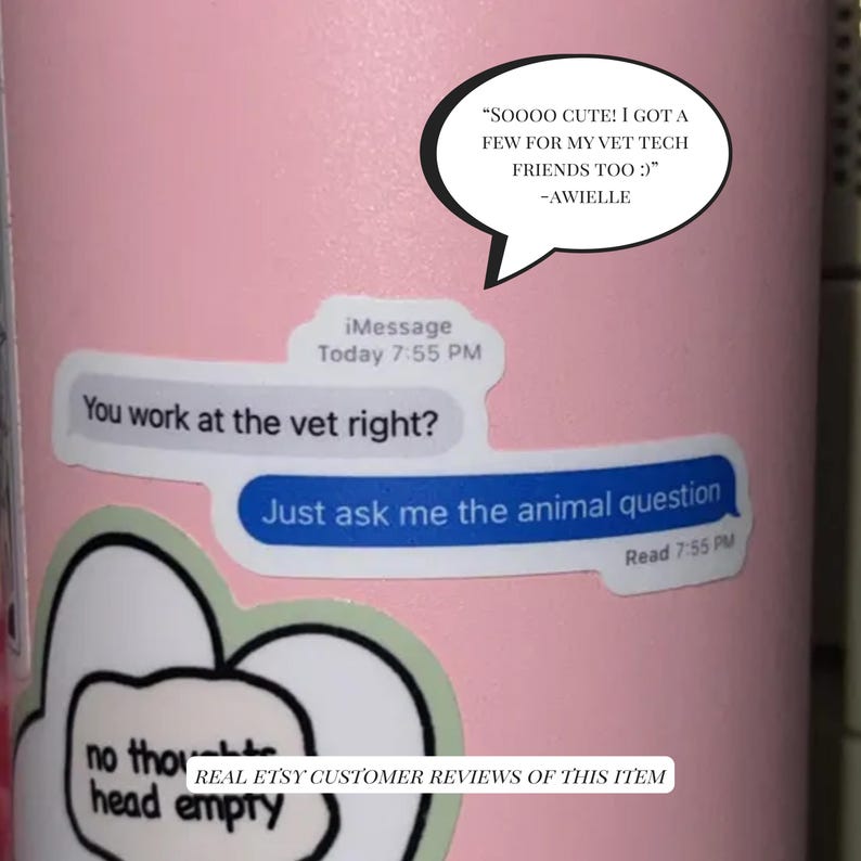 Vet Tech Sticker - Funny Animal Question Waterproof Vinyl Decal | Vet ...