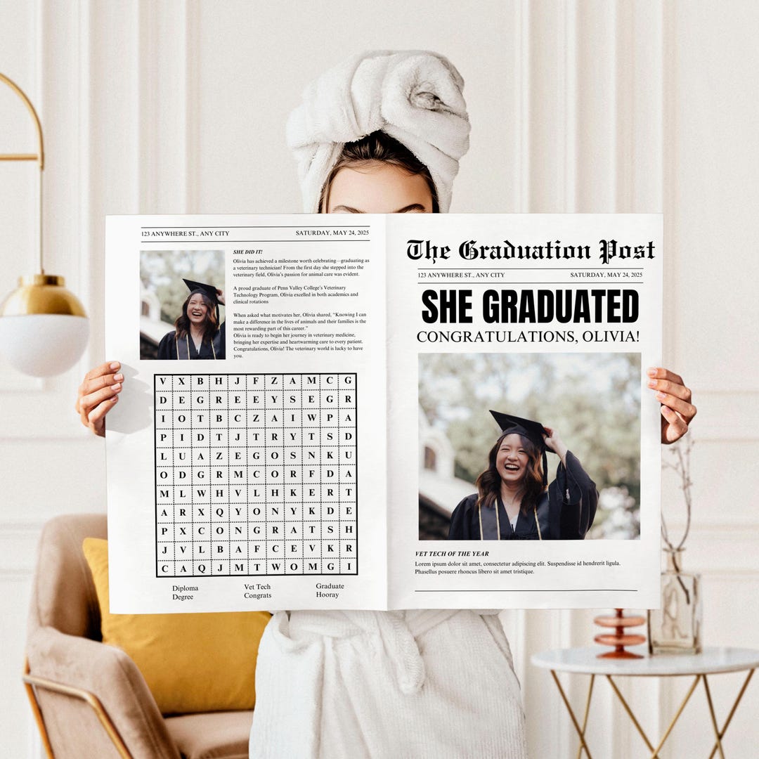 Vet Tech Graduation Newspaper, Graduation Newspaper, Vet Tech ...