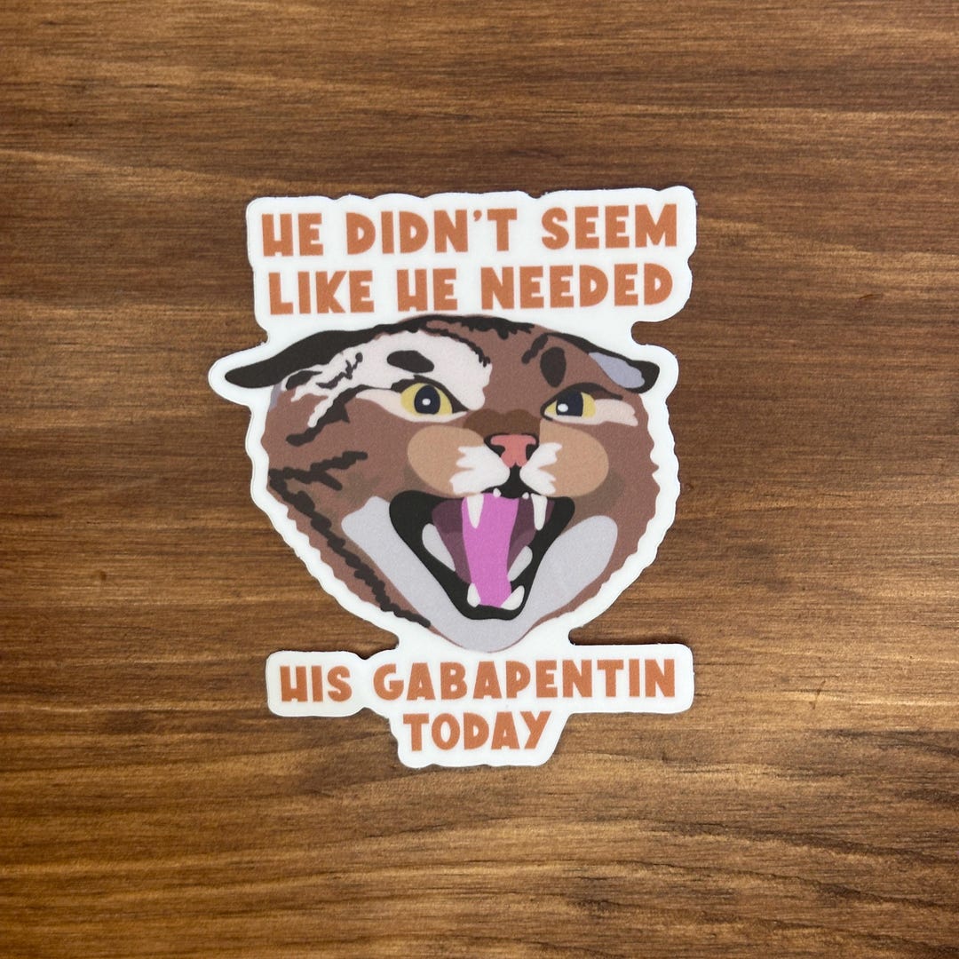 Grumpy Cat Gabapentin Sticker - Funny Cat Meme Vinyl Decal | Gabapentin ...
