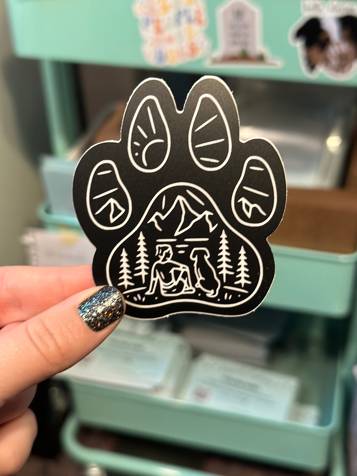 Dog Adventure Black Sticker Hiking Dog Sticker Nature - Etsy