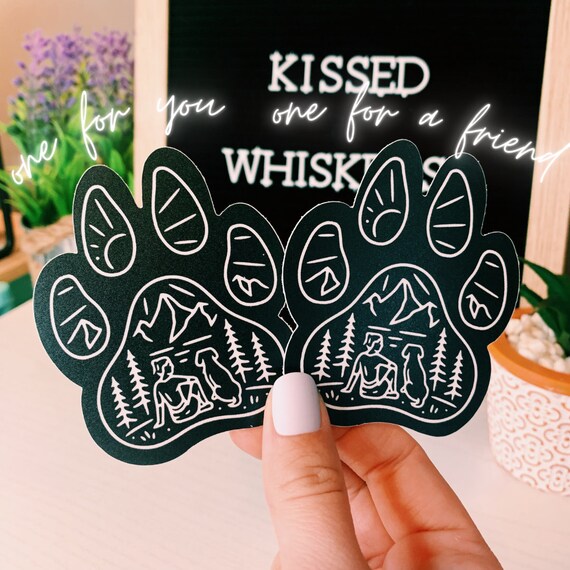 Dog Adventure Black Sticker Hiking Dog Sticker Nature - Etsy