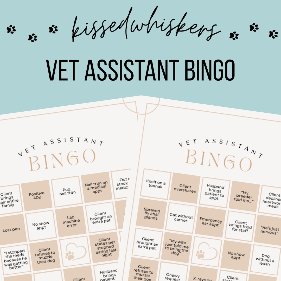 Veterinary Assistant Bingo Game: Vet Assistant Week Activity (PDF ...