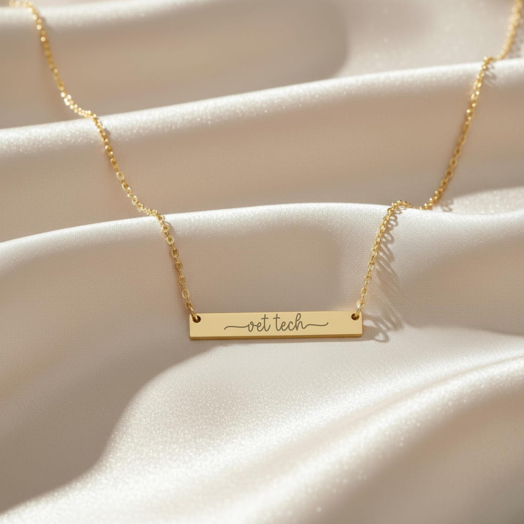 Vet Tech Laser Engraved Necklace, Vet Tech Appreciation Gift, Stainless ...