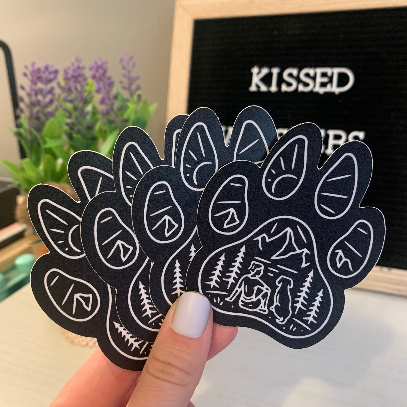 Dog Adventure Black Sticker Hiking Dog Sticker Nature - Etsy