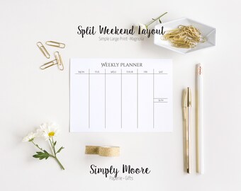 Split Weekly Planner | Etsy