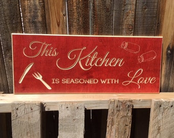 Kitchen wood sign | Etsy
