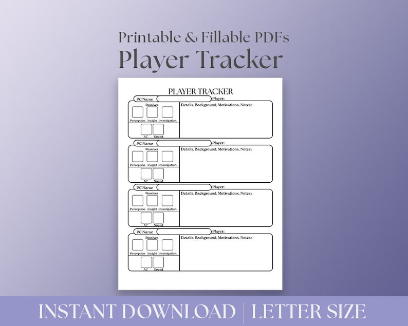 Dnd Player Tracker, Dnd Printable, Dnd Tracker, DM Planner, DM Notebook ...