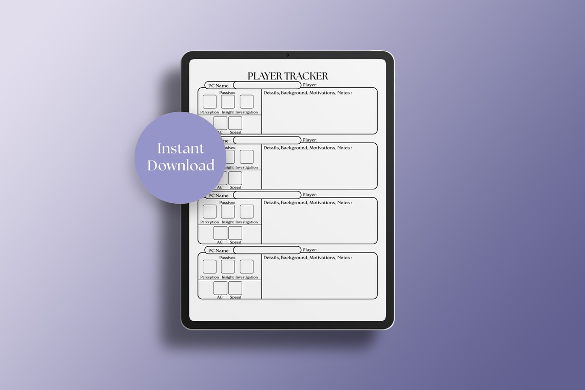 Dnd Player Tracker, Dnd Printable, Dnd Tracker, DM Planner, DM Notebook ...