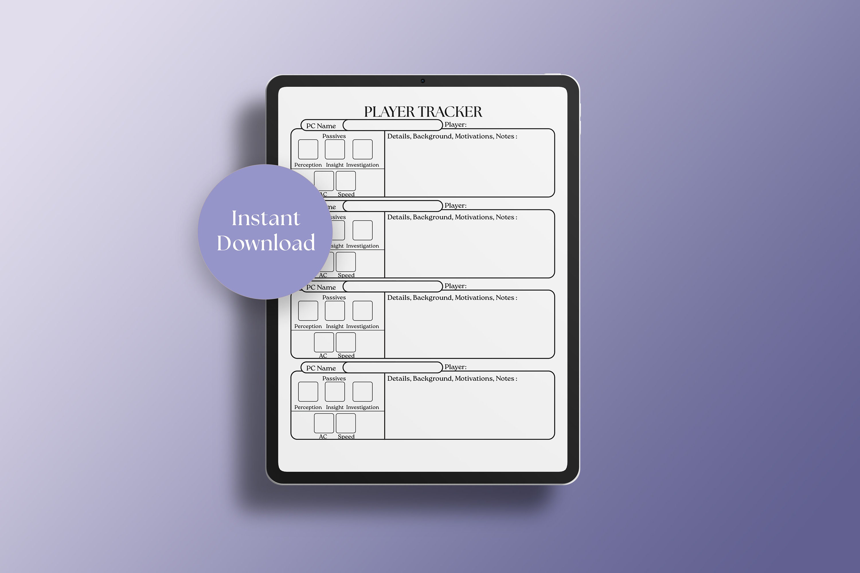 Dnd Player Tracker, Dnd Printable, Dnd Tracker, DM Planner, DM Notebook ...