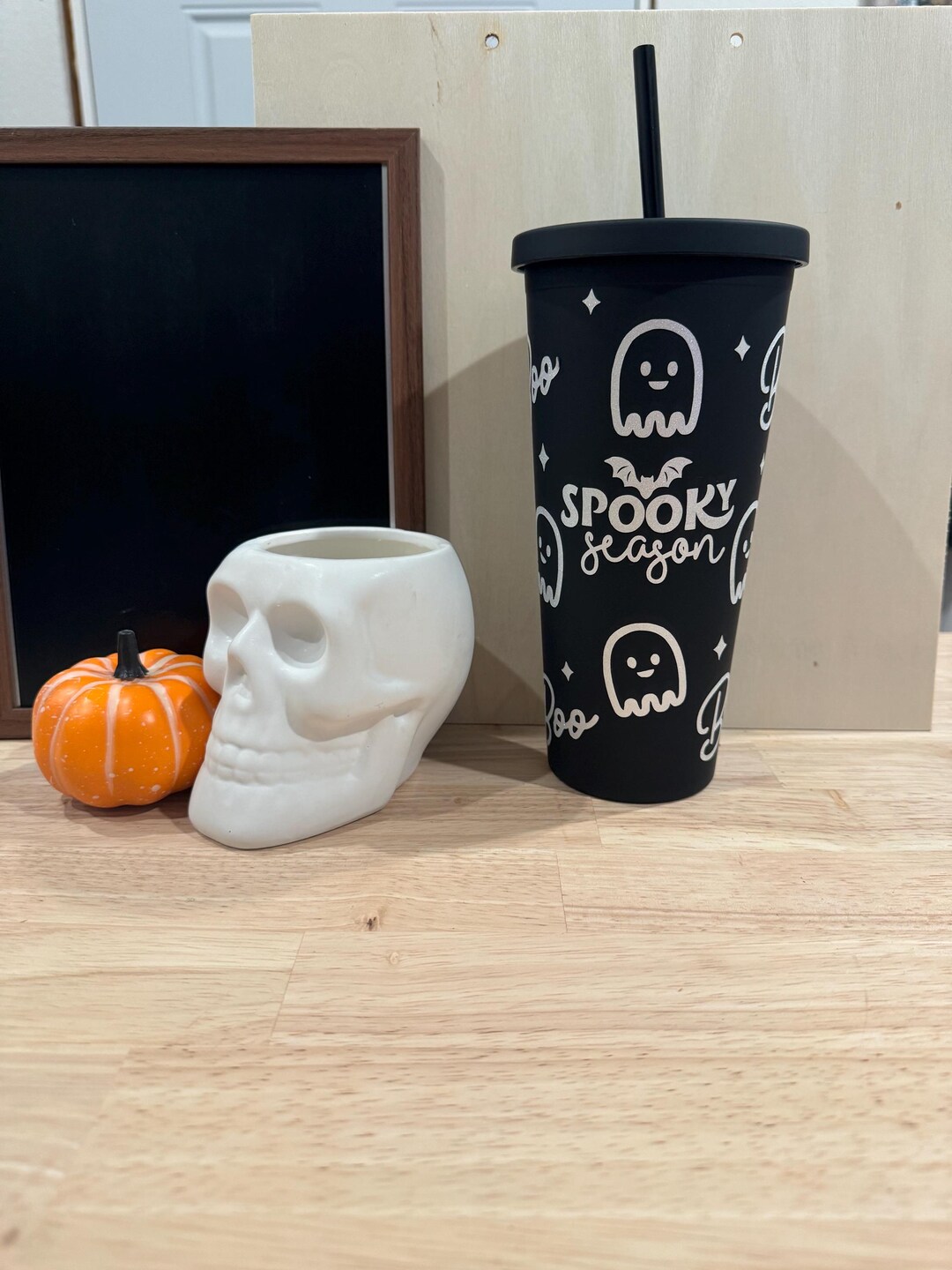 24 Oz Sparkly Ghosts Straw Tumbler - Etsy