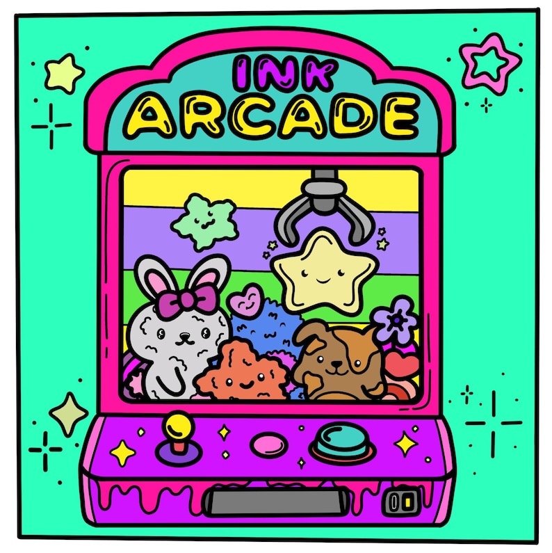 Ink Arcade Coloring Pages: Bold & Easy Designs (PDF Download) - Etsy