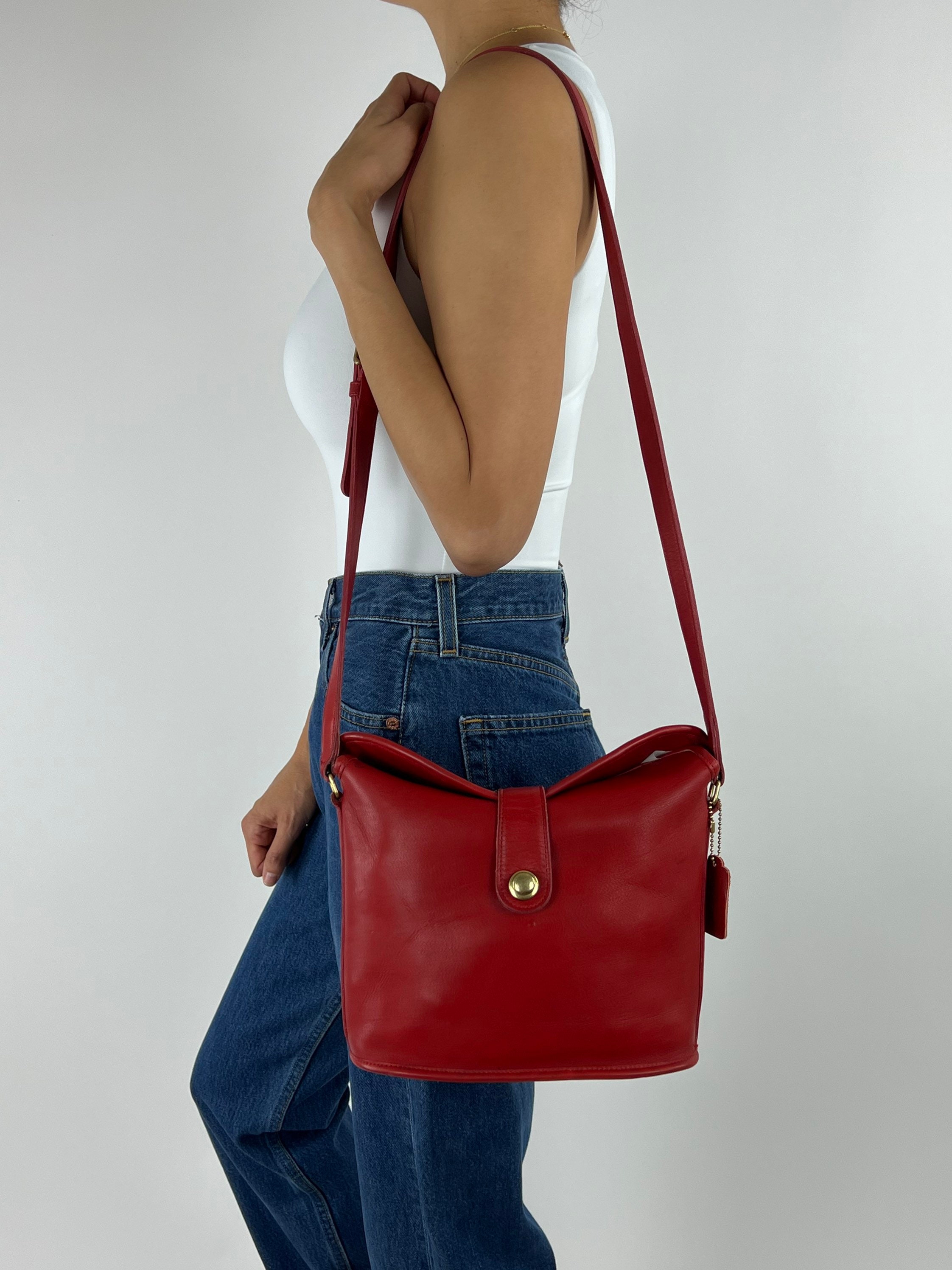 Vintage 80s Red Coach Nottingham Binocular Bag - Etsy