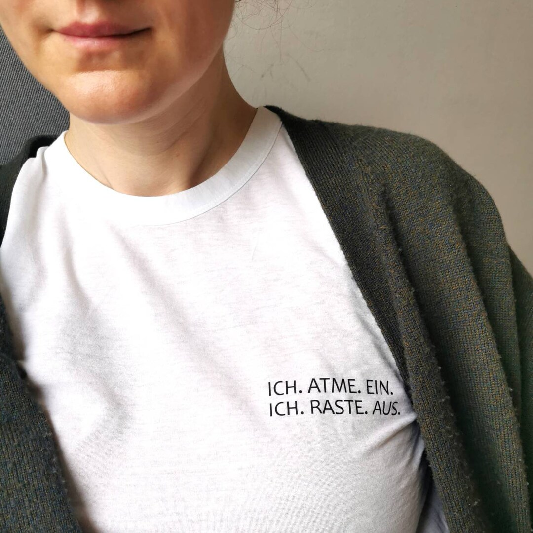 Bügelbild / Plot - "ich. atme. ein. - ich. raste. aus." in schwarz ...