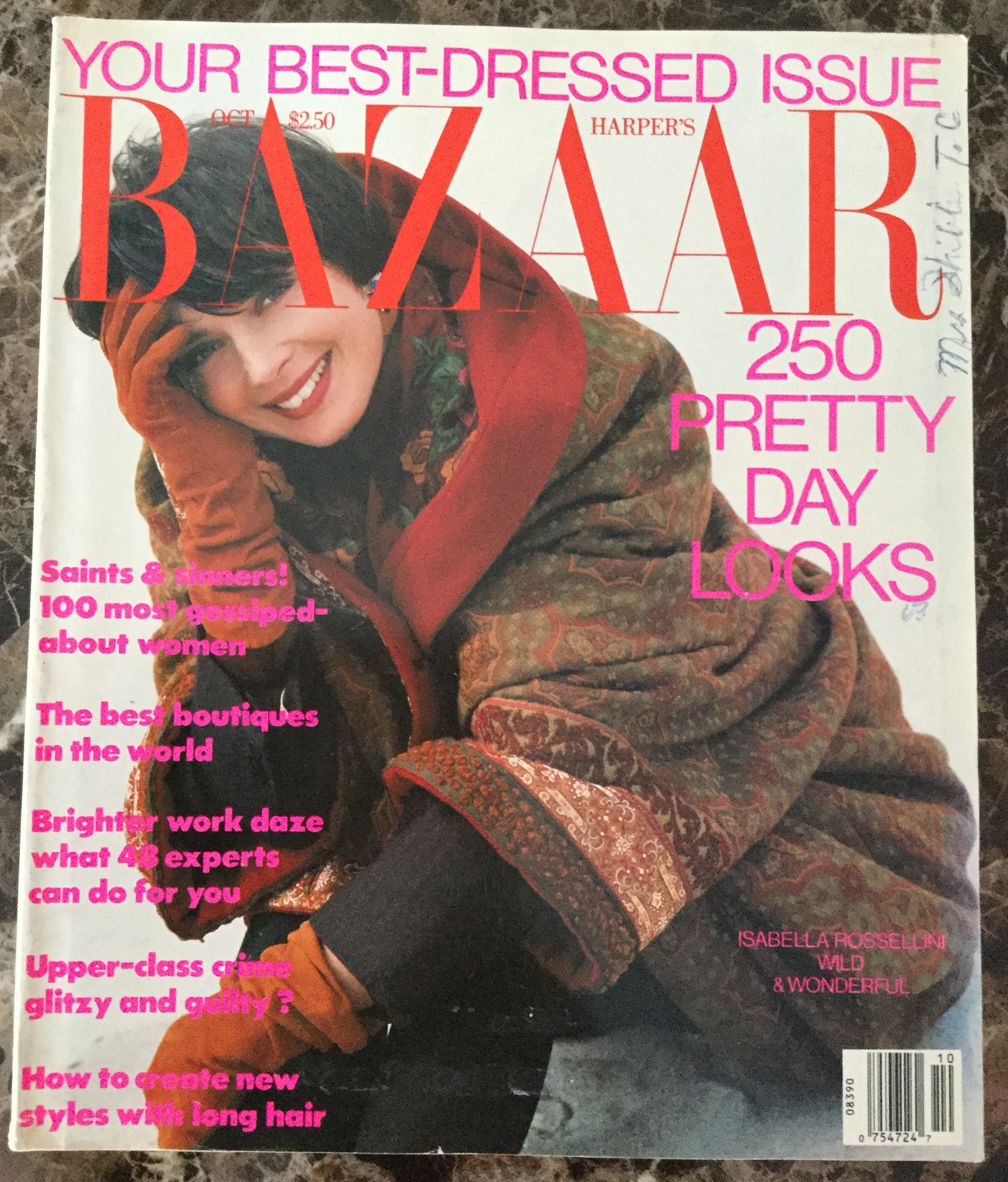 Vintage Harpers Bazaar Magazine October 1990 | Etsy