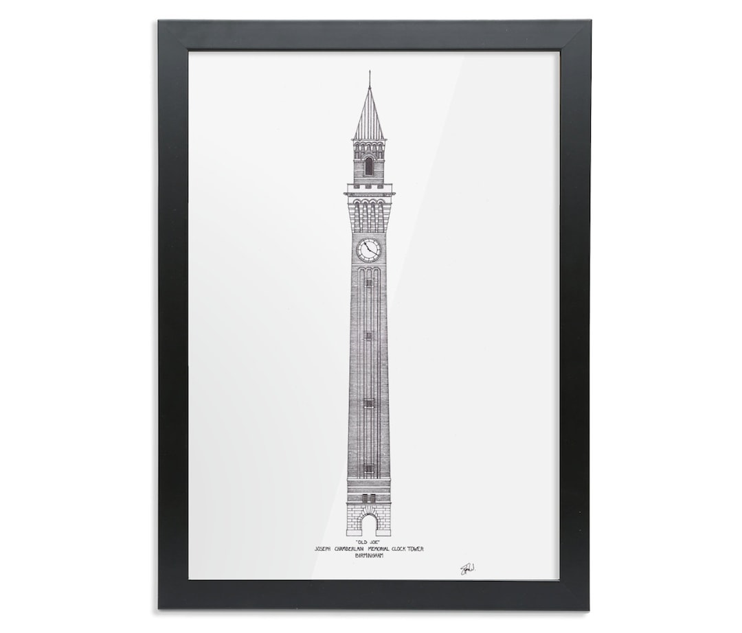 Old Joe Clock Tower, University of Birmingham - Architectural Drawing ...