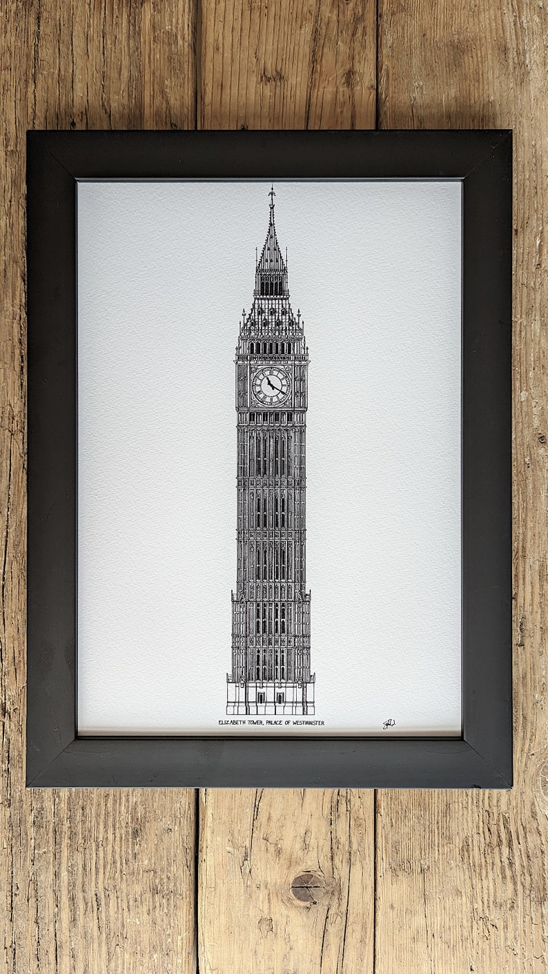 Big Ben - Architecture Drawing - High Quality Print - Etsy
