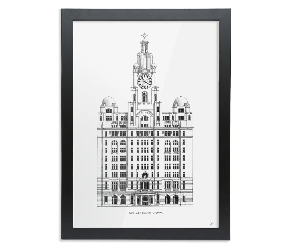 Liver Building, Liverpool - Architecture Drawing - High Quality Print ...