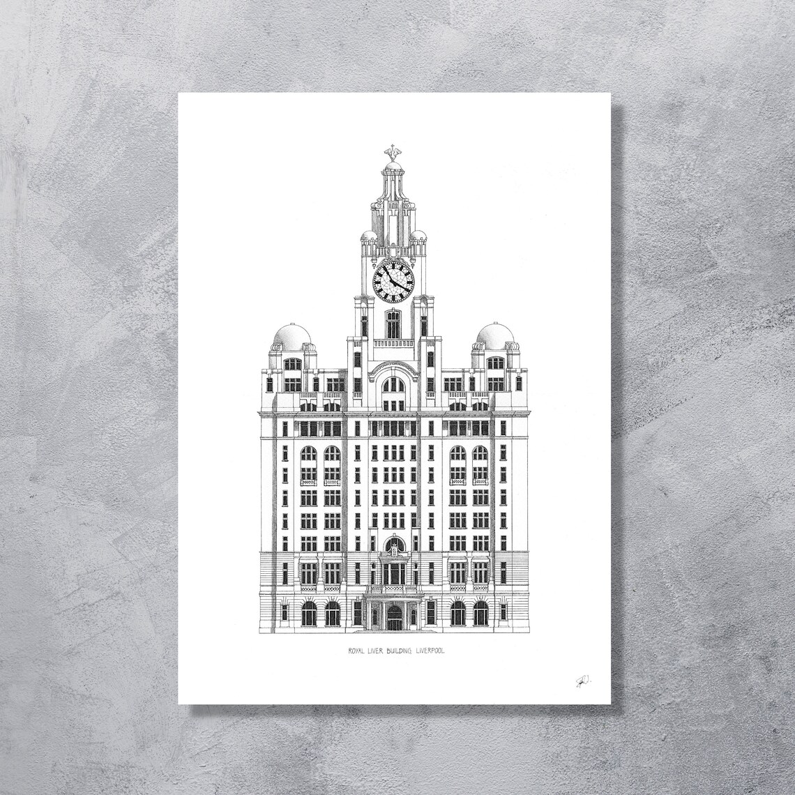 Liver Building, Liverpool Architecture Drawing High Quality Print - Etsy