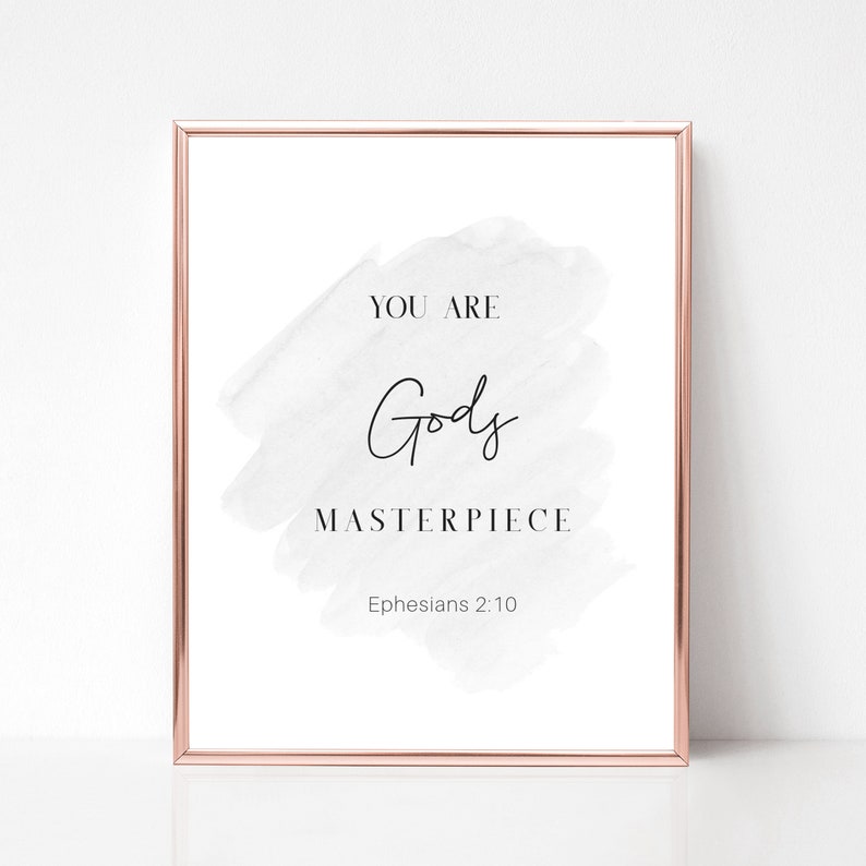 Bible Verse Prints, Nursery Wall Art, Ephesians 2:10, You Are God's ...