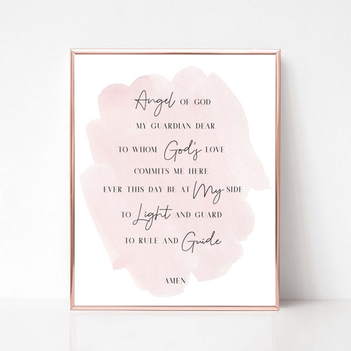 Angel of God Prayer Printable Wall Art Guardian Angel Prayer - Etsy