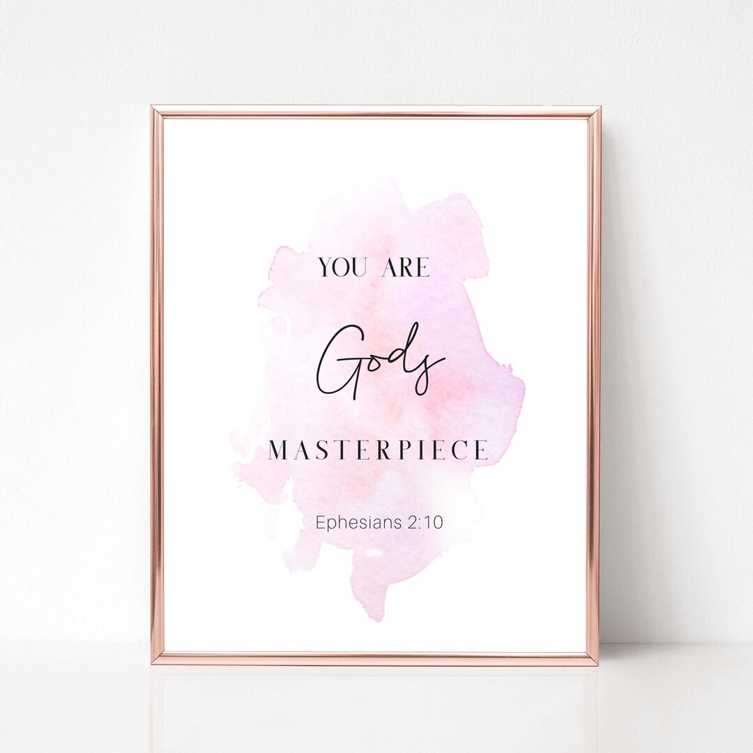 Bible Verse Prints, Nursery Wall Art, Ephesians 2:10, You Are God's ...
