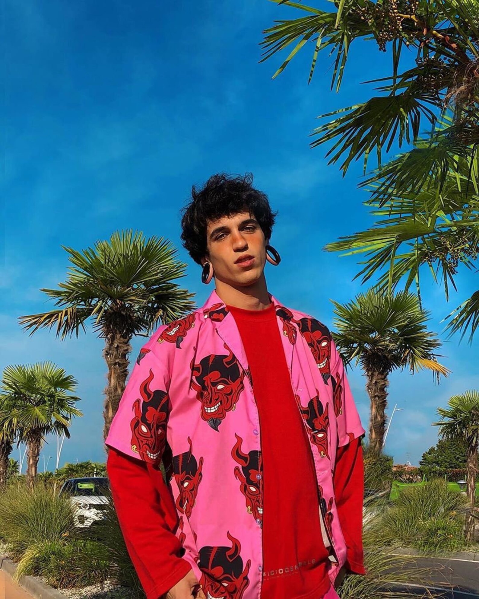 Demon Hawaiian Shirt in Purple - Etsy