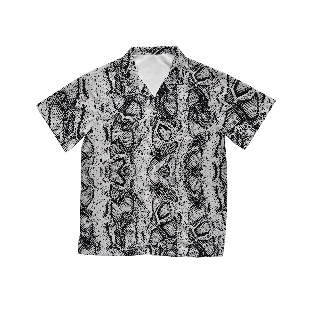 Snake Pattern Hawaiian Shirt in Black - Etsy