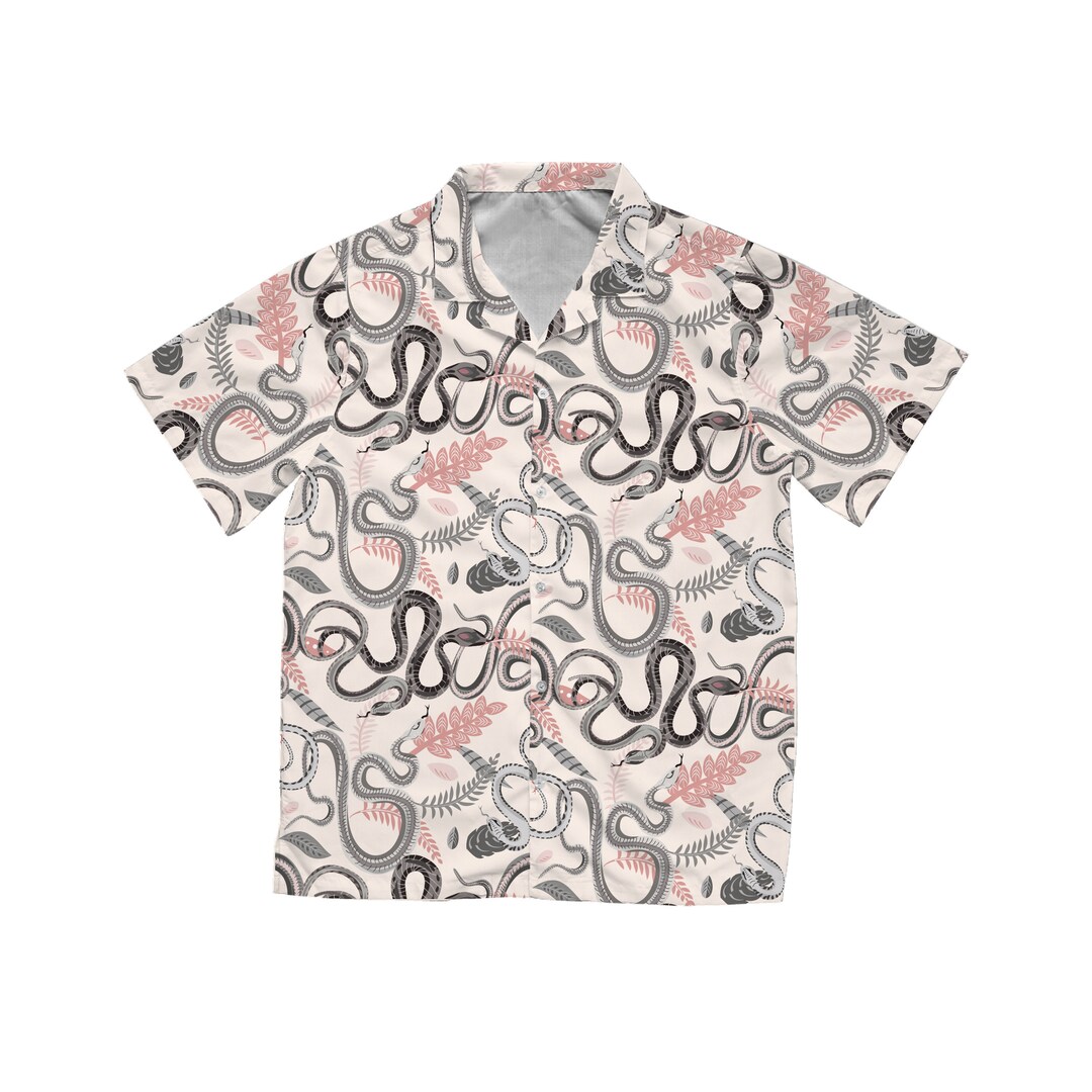 Snake Hawaiian Shirt in White - Etsy
