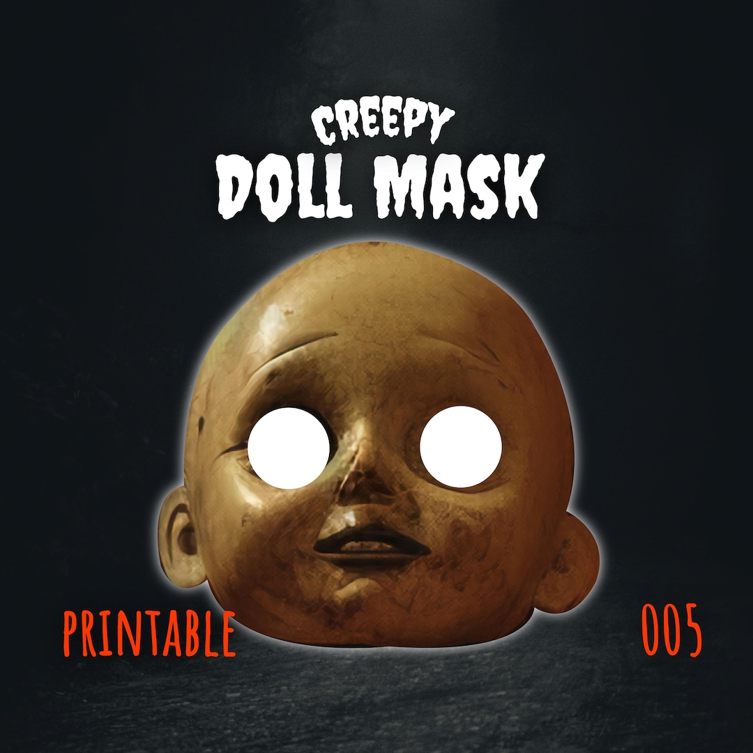 Creepy Doll Mask 005 | Scary Vintage Toy | Halloween Printable ...
