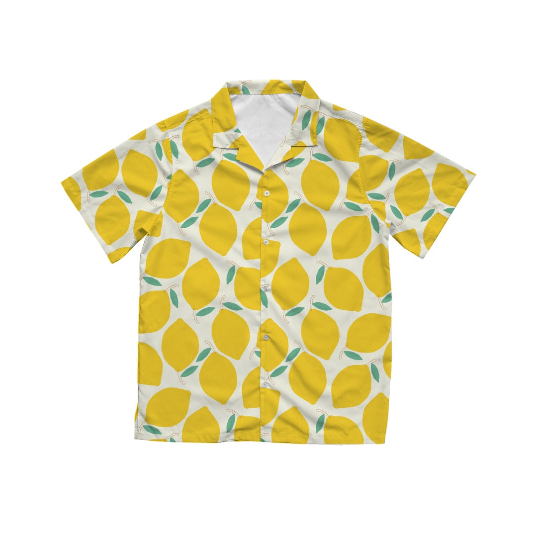 Lemon Hawaiian Shirt in White - Etsy